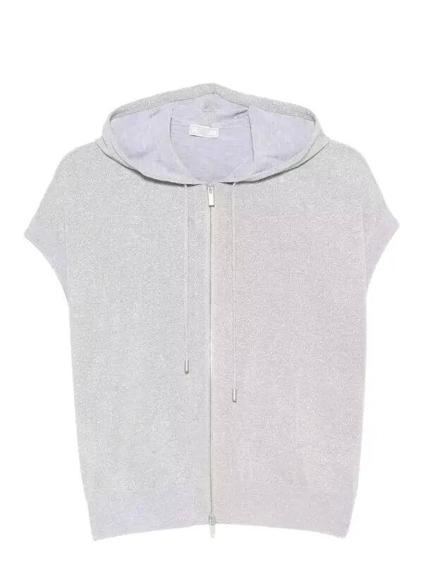 Peserico Cap-sleeve Zip-up Cardigan - Grey