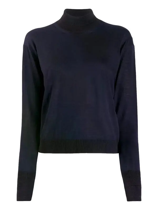 GOLDEN GOOSE Merino Wool Roll Neck Jumper - Blue