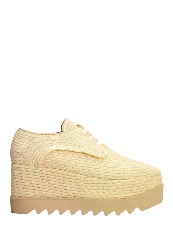 Stella McCartney Elyse Raffia Platform Sneakers - Neutrals
