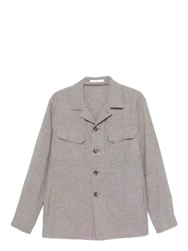Tagliatore Chest-pocket Button-up Jacket - Grey