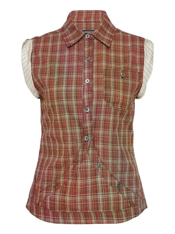 Andersson Bell Check-pattern Sleeveless Shirt - Red