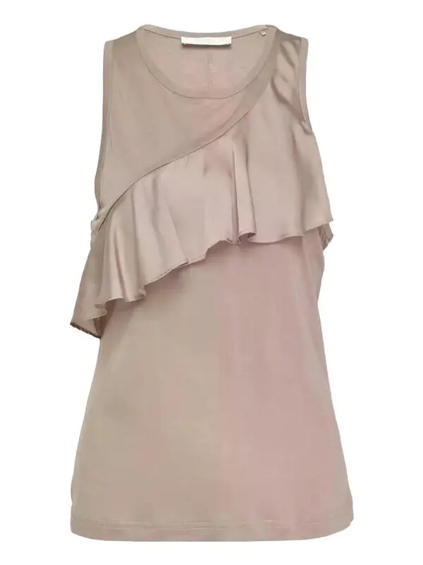 CLUB21 COLLECTION Ruffled Jersey Top - Neutrals