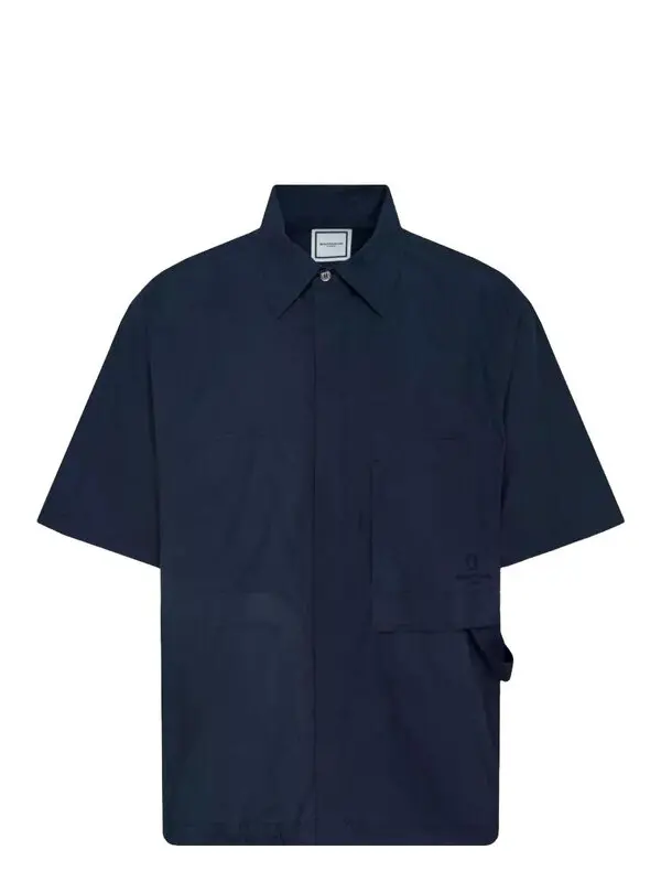 WOOYOUNGMI Short-sleeve Oversized Shirt - Blue