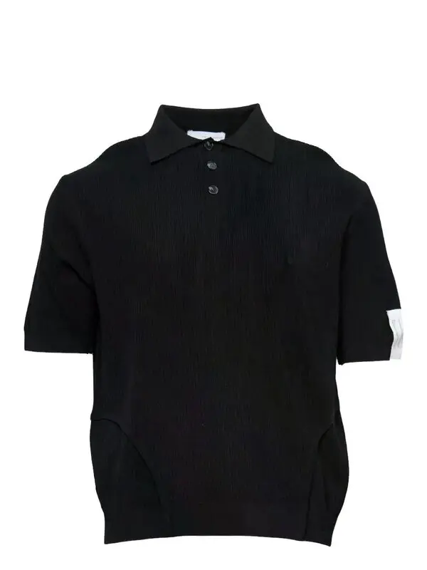 JUNTAE KIM Corset-seamed Ribbed Polo Shirt - Black