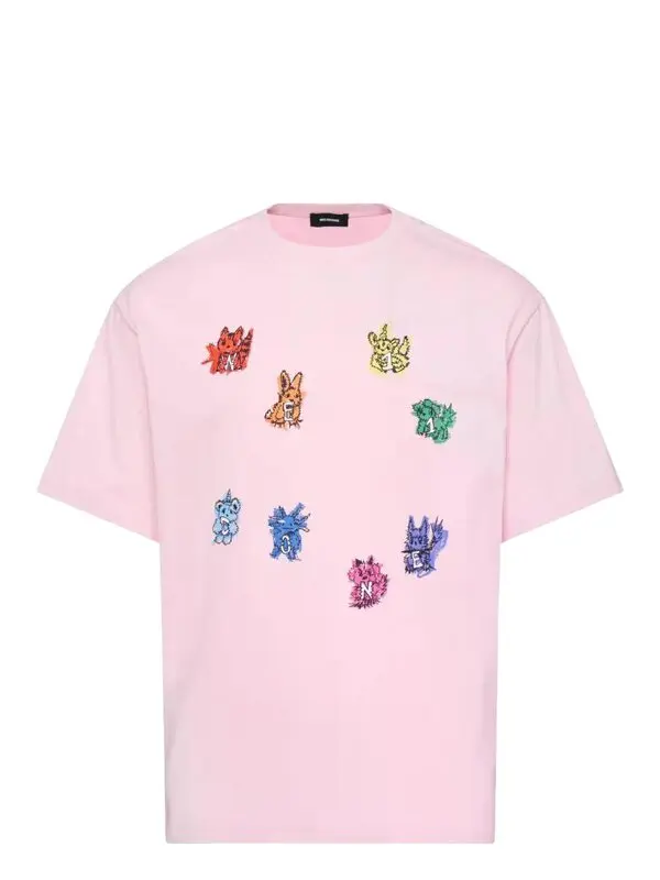 We11Done Sticker-print T-shirt - Pink