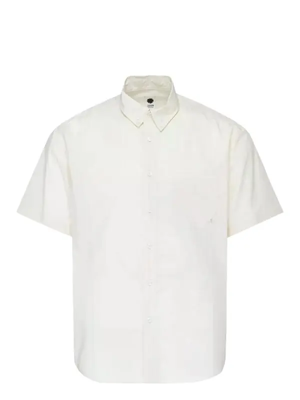 VOWELS Short-sleeve Button-up Shirt - Neutrals