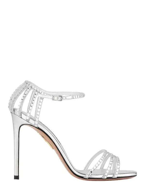 AQUAZZURA Sensation Crystal Heeled Sandals - Silver
