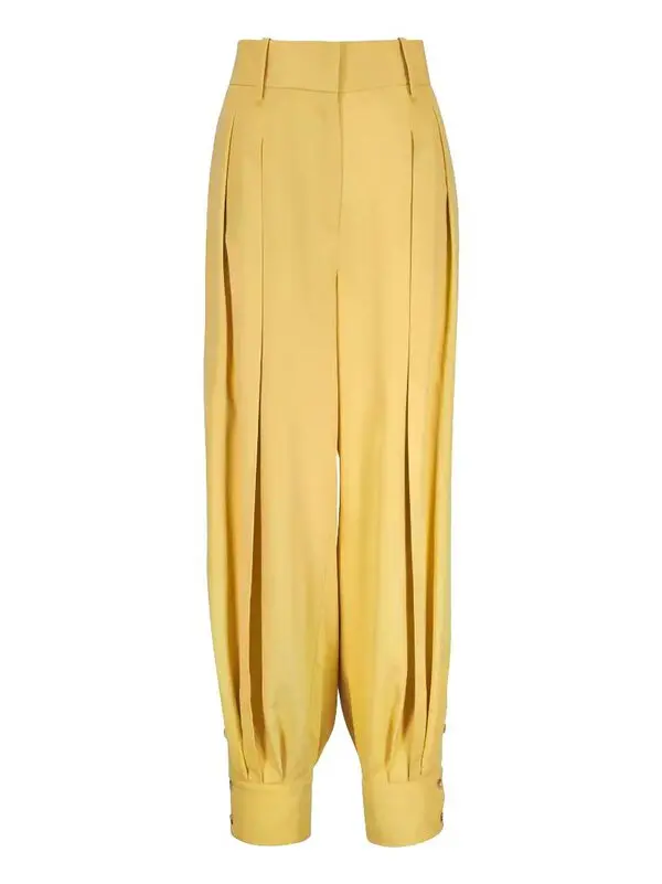 Michael Kors Pleated Tapered Trousers - Yellow