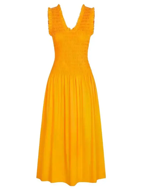 SIMONMILLER Zini V-neck Midi Dress - Yellow