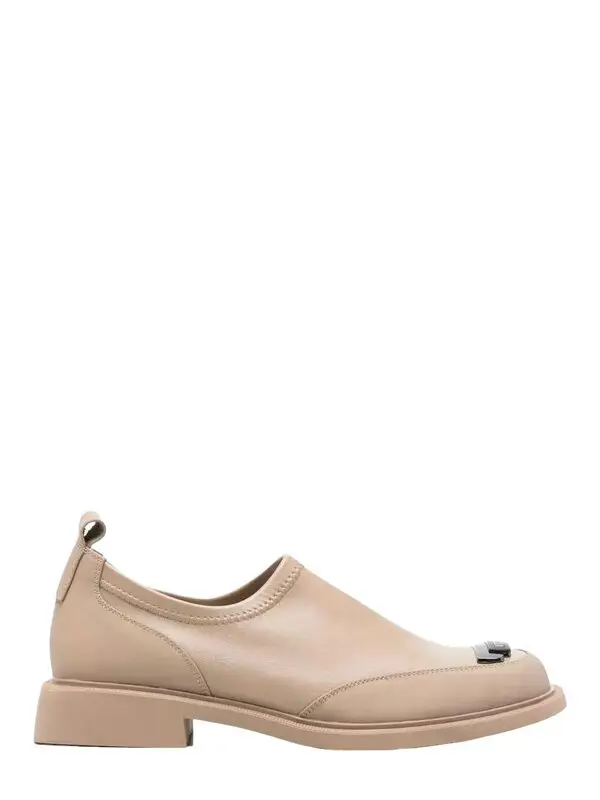 LINDA BAUMANN Logo-plaque Loafers - Neutrals