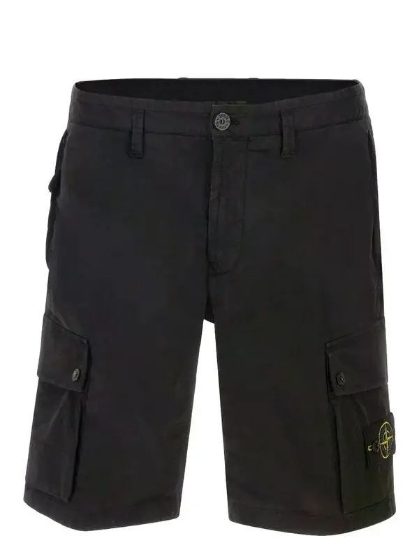 Stone Island Compass-badge Cargo Shorts - Black