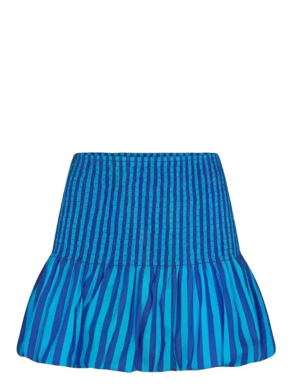 SIMONMILLER Sancho Shirred-waist Cotton Mini Skirt - Blue