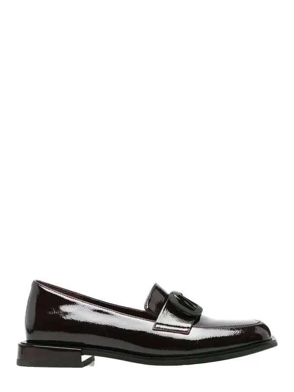 LINDA BAUMANN Patent-finish Buckle-detail Loafers - Red