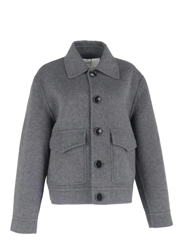 AMI Paris Boxy Fit Double-face Jacket - Grey