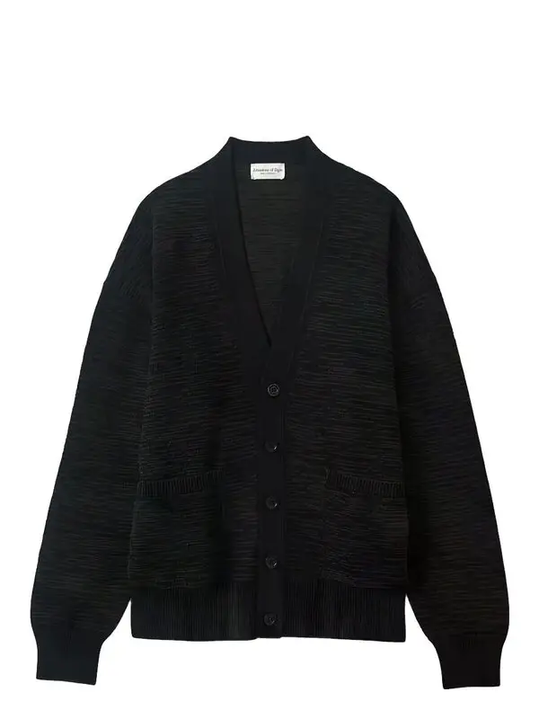 Johnstons Of Elgin Textured-finish V-neck Cardigan - Black