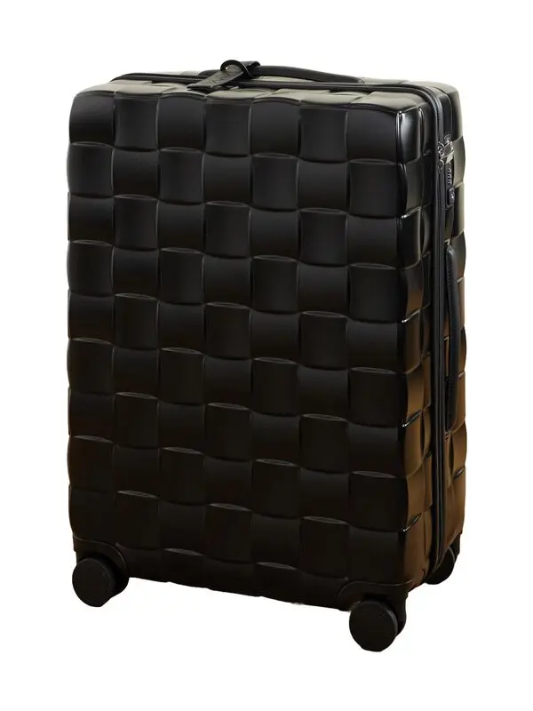 Bottega Veneta Odyssey Leather-trimmed Intrecciato Polycarbonate Check-in Suitcase - Black