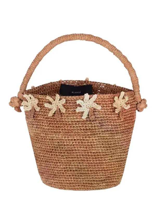 Alanui Shadow Of The Palm Palm-tree Appliqué Beach Bag - Brown