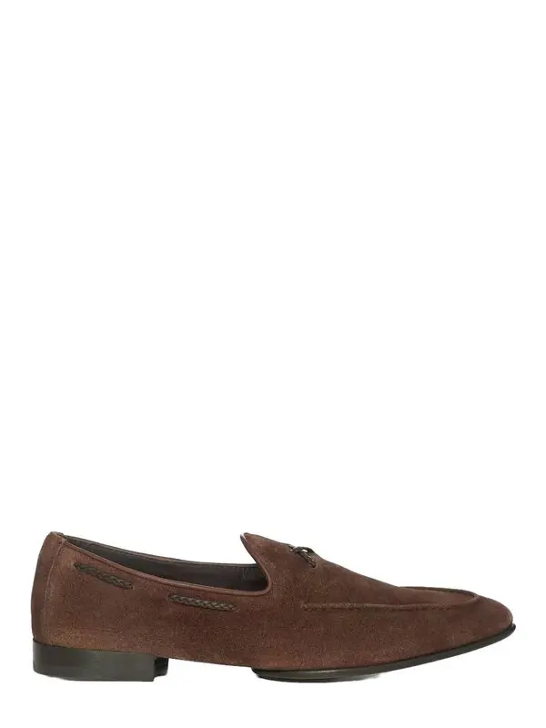 DOUCAL'S Braided Lacing Loafers - Brown