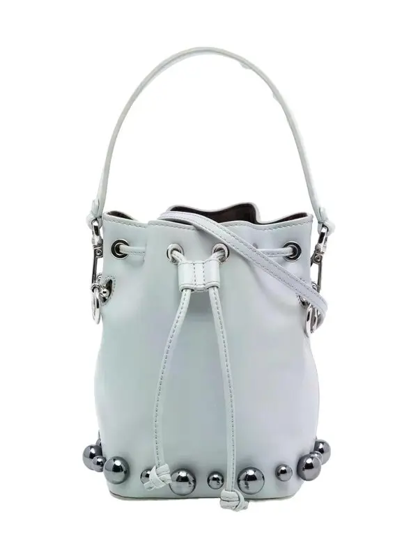 Fendi Mini Leather Mon Tresor Bucket Bag - Grey