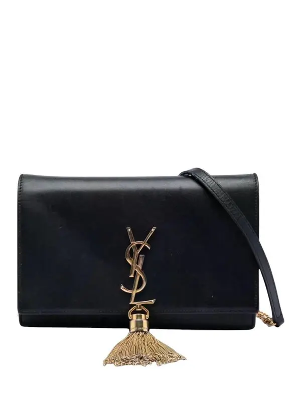Saint Laurent 2017 Monogram Kate Tassel Chain Wallet - Black