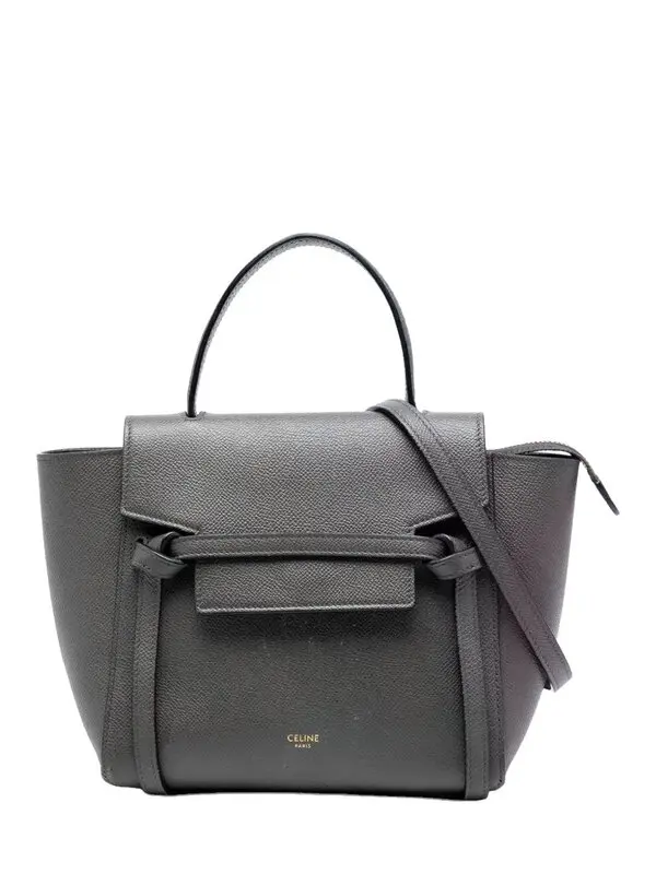 Celine 2020 Nano Grained Calfskin Belt Bag Satchel - Grey