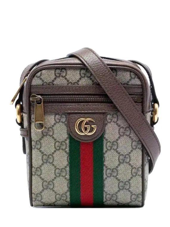 Gucci Mini Gg Supreme Web Ophidia Crossbody Bag - Neutrals