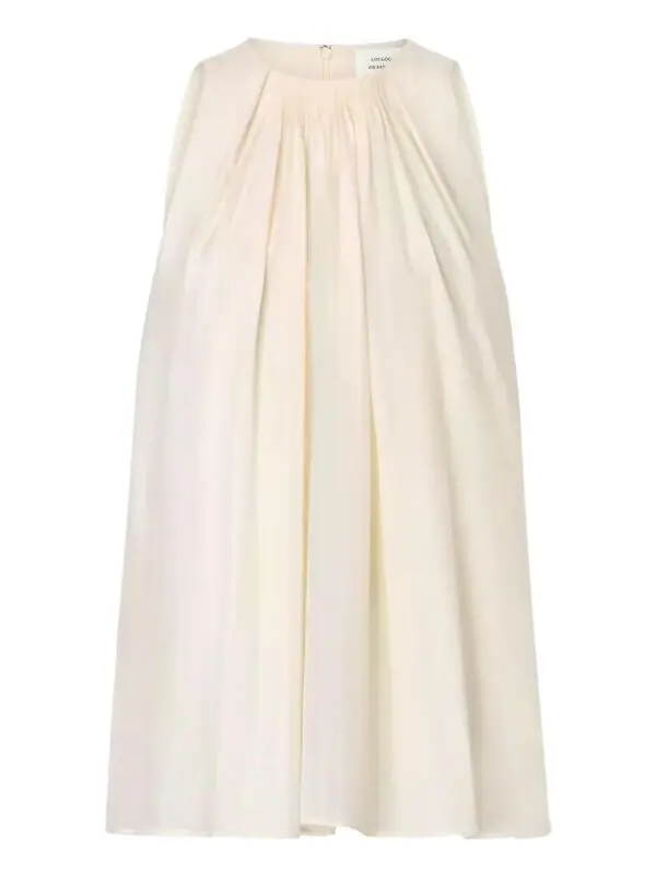 Loulou De Saison Flaring Gathered Blouse - Neutrals
