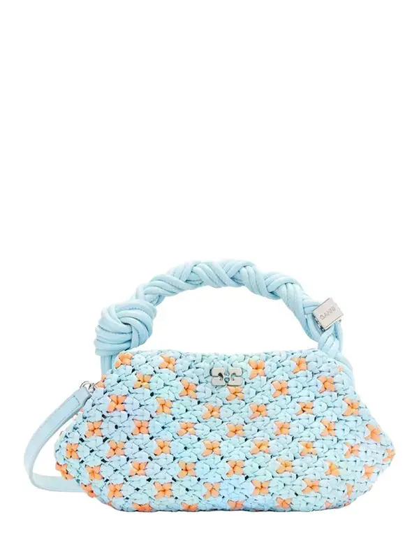 GANNI Mini Bou Braided Tote Bag - Blue