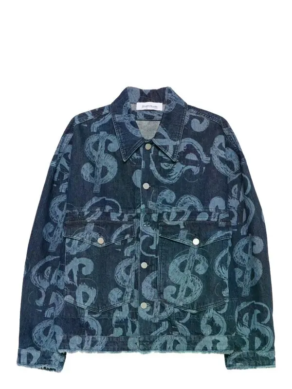 Études Studio Dollar-print Denim Jacket - Blue