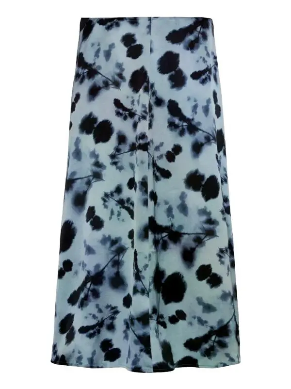 Calvin Klein Printed Midi Skirt - Blue