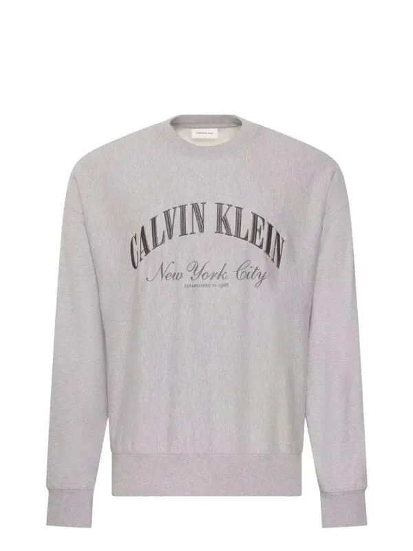 Calvin Klein Logo-embroidered Sweatshirt - Grey