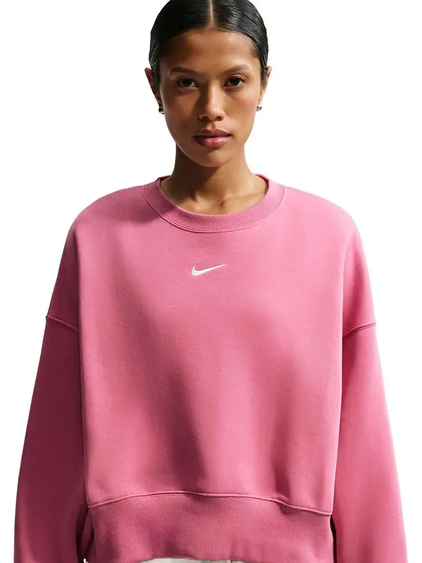 Nike Phoenix Fleece Oversized Crew-neck Sweatshirt - Pink