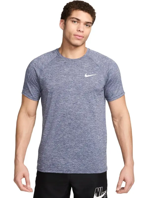 Nike Swim Hydroguard Essential Dri-fit Uv Short Sleeve Top - Blue