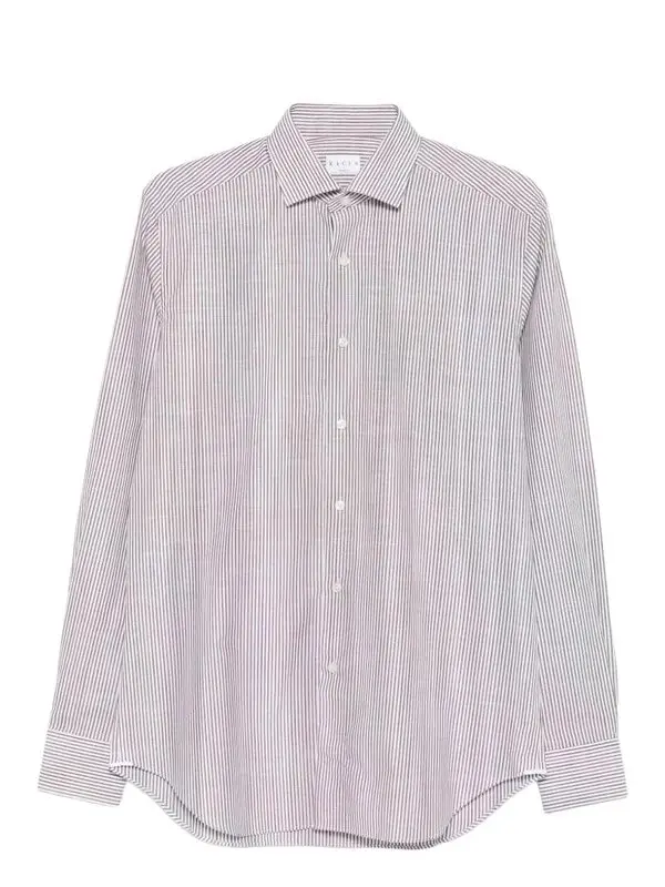 XACUS Striped Long-sleeve Shirt - Brown