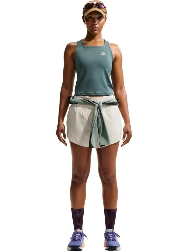 Nike Dri-fit Mid-rise Brief-lined Trail Running Shorts - Green