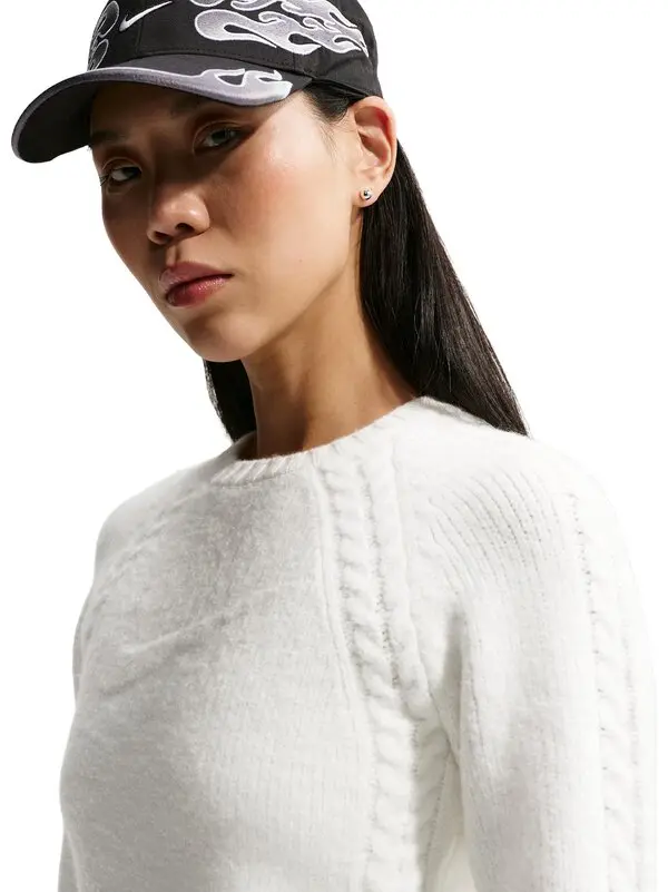 Nike Sportswear Chill Knit Slim Long-sleeve Sweater Top - White