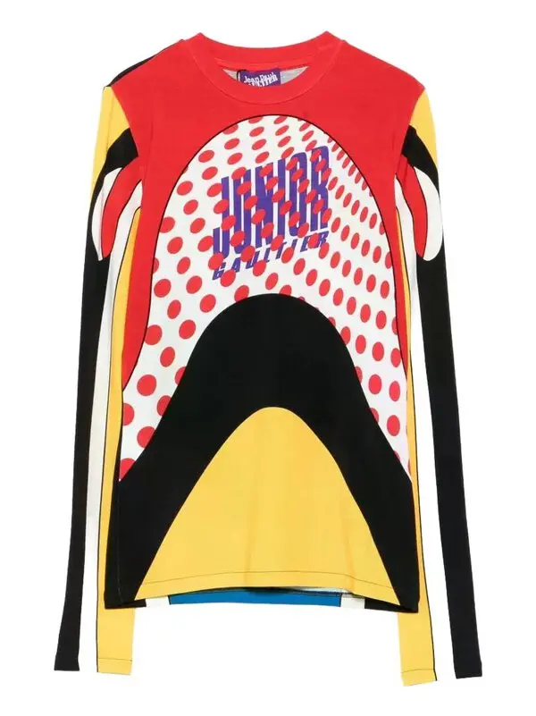 JEAN PAUL GAULTIER Body Map Long-sleeve Top - Red