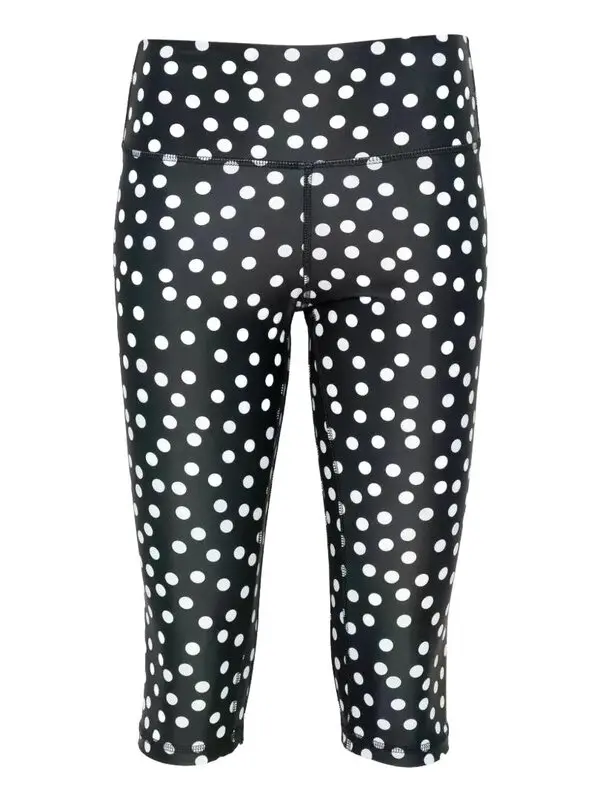 LESLIE AMON Capri Polka-dot Print Shorts - Black