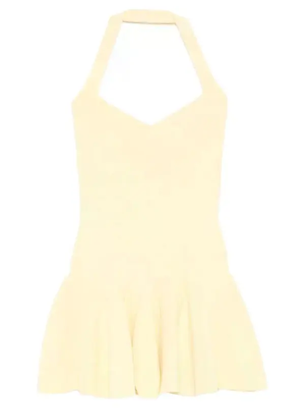 Retrofete Laurenza Halterneck Mini Dress - Neutrals
