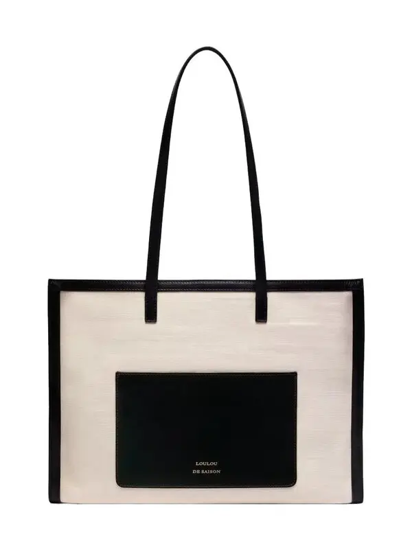 Loulou De Saison Leather Trim Patch Pocket Shoulder Bag - Neutrals