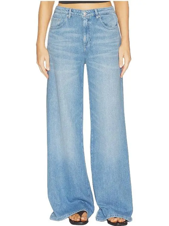 DL1961 Alex Aura Low Rise Baggy Wide Leg Jeans - Riverbank Aura