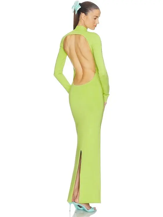 HELSA Chantria Open Back Dress - Lime