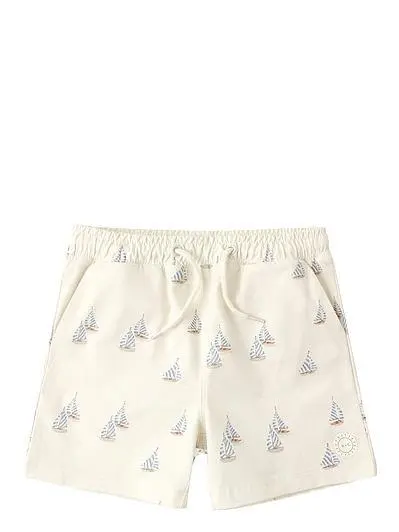 RYLEE + CRU Boardshort With Sailboat Print - Sail