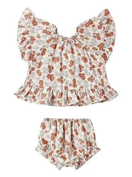RYLEE + CRU Butterfly Top & Bloomer Set - Americana Floral