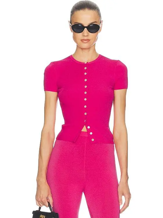 HELSA Beckette Knit Cardigan - Shocking Pink