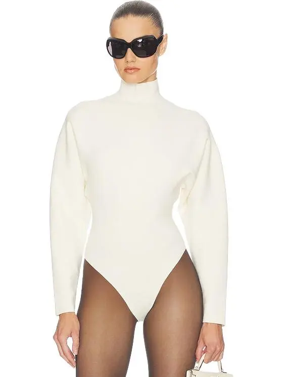 HELSA Calloway Knit Bodysuit - Cream