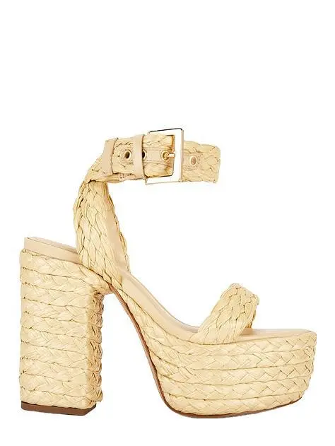 Schutz Ayana Platform Sandals - Palha & Natural Nibs