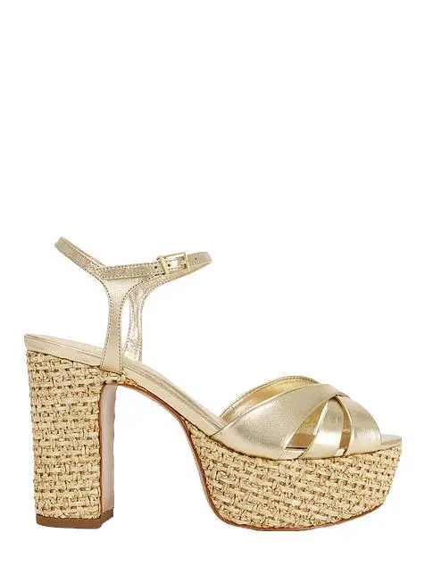 Schutz Keefa Raffia Sandal - Platinum