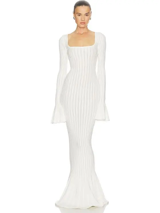 HELSA Tesca Knit Maxi Dress - White