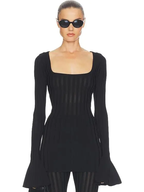HELSA Kayleigh Flared Tunic - Black